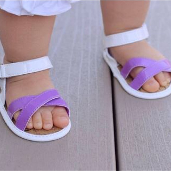 Shoes | Nwt Infanttoddler Purple White Sandals | Poshmark
